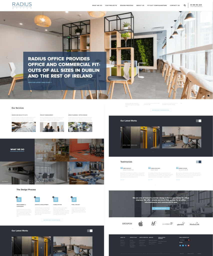 Web Design and Development for Radius Office - BelugaLabs NY